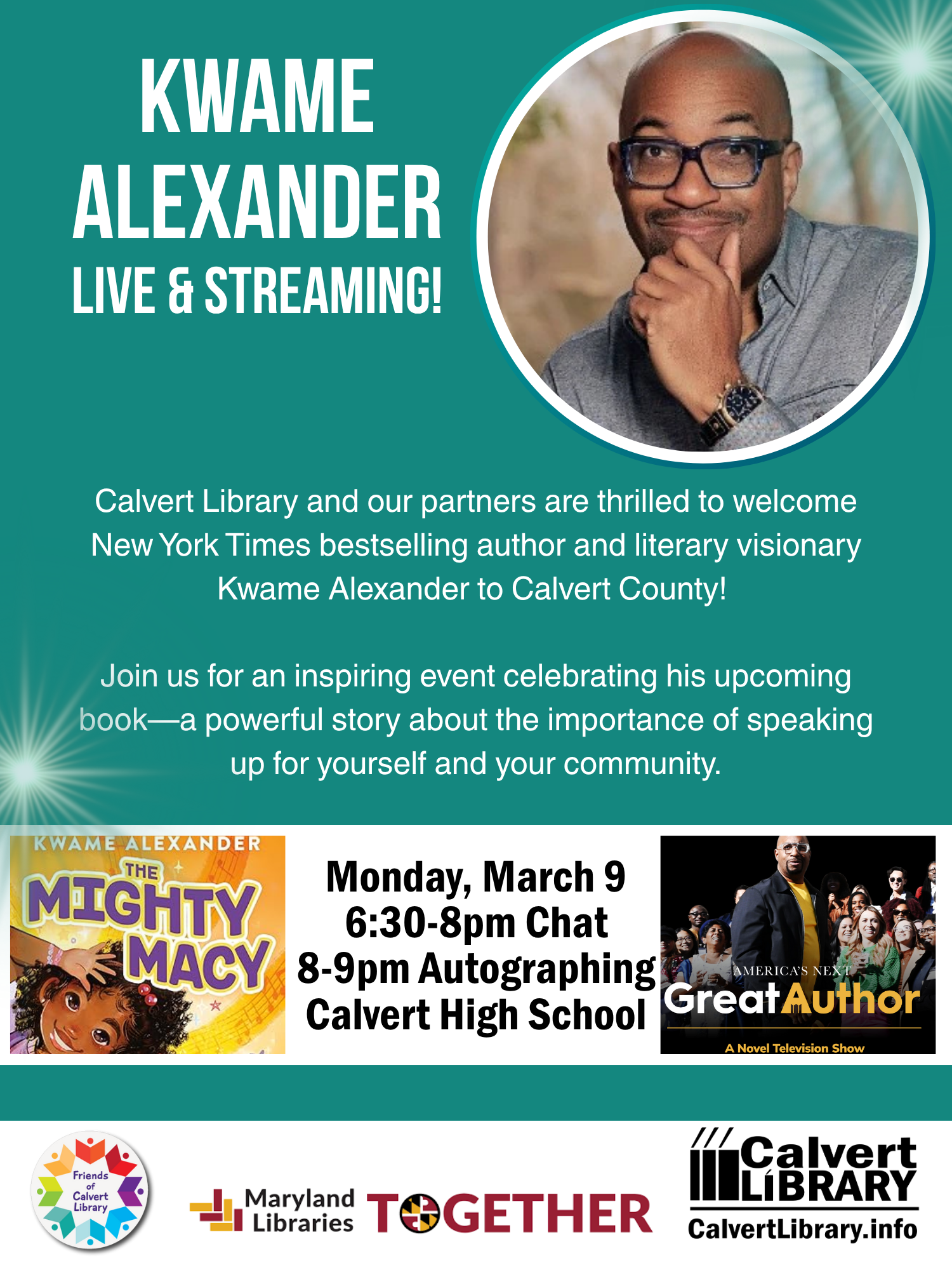 Kwame Alexander Event | Friends of Calvert Library